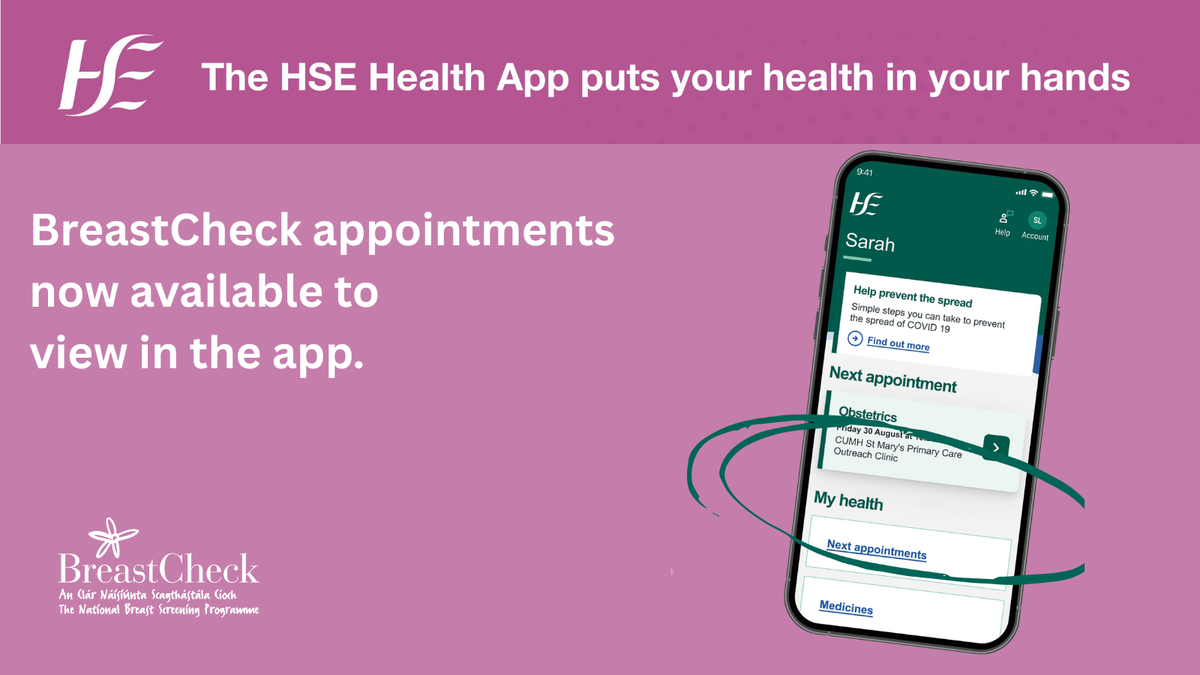 BreastCheck appointments now available on HSE Health App